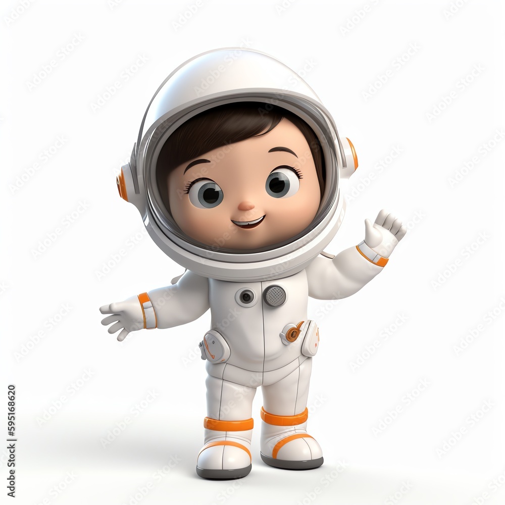 astronaut cartoon character isolated on white background - generative ...