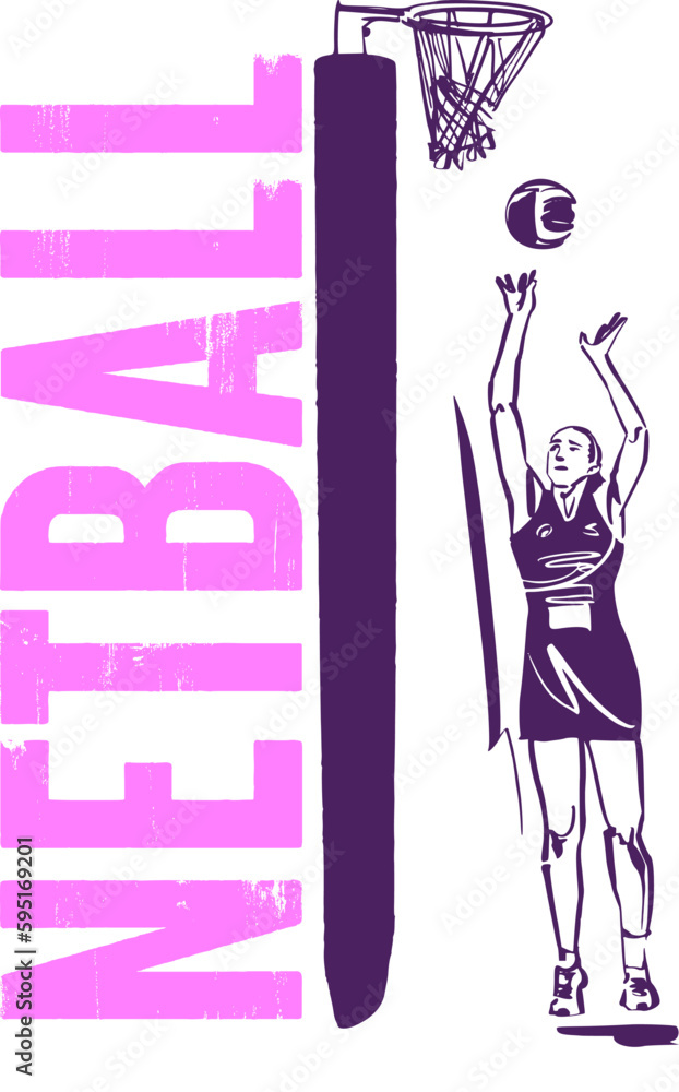 The netball player with ball in her hands Stock Vector | Adobe Stock
