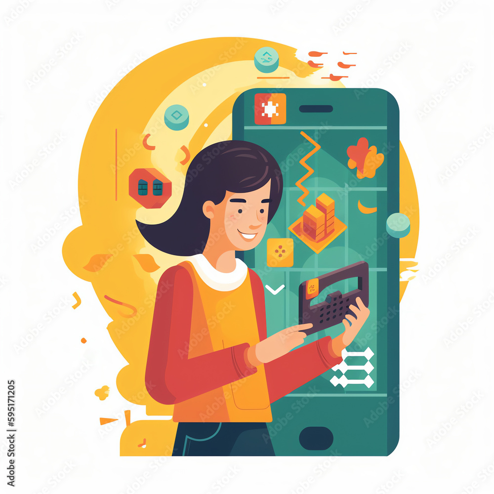 Gamified Learning: Student playing an educational game on a mobile ...