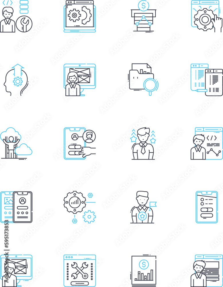 Software Engineering Linear Icons Set Coding Debugging Programming Algorithms Architecture
