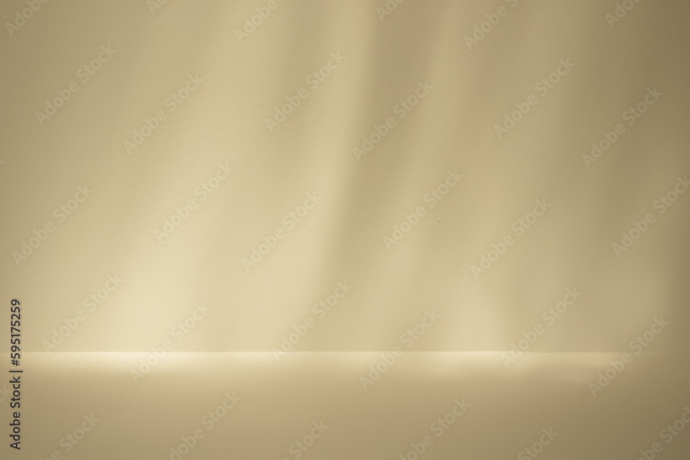 shadow on cream pastel wall and floor. Abstract background of shadows ...