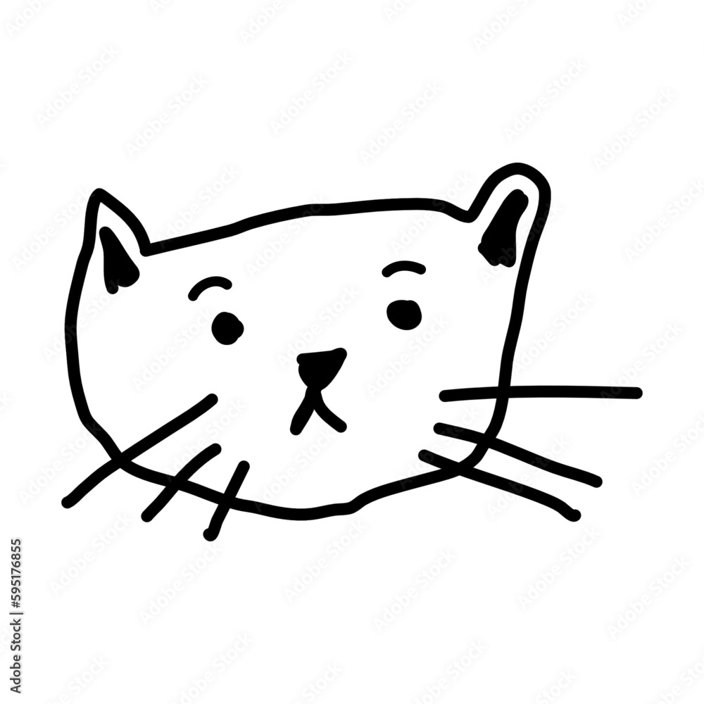 ugly cat outline drawing art Stock Vector | Adobe Stock