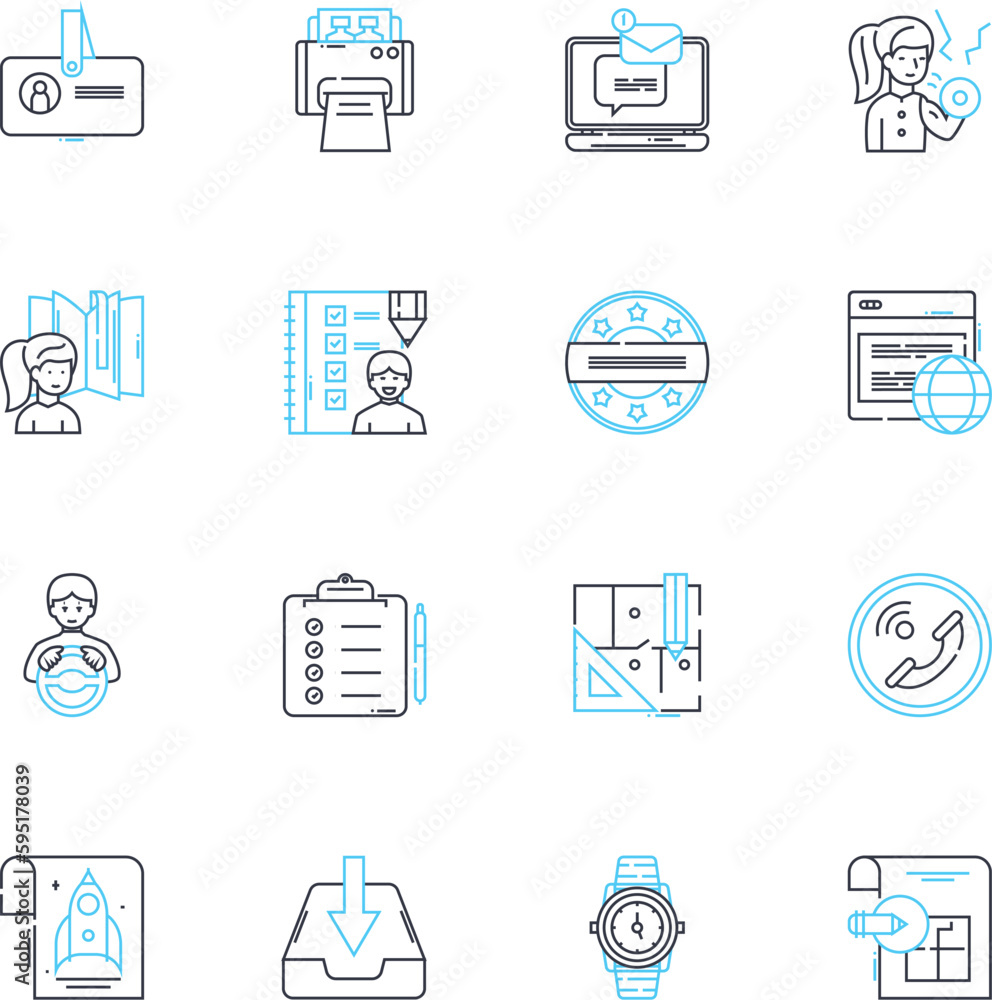 Vecteur Stock Organizer linear icons set. Sorter, Container, Arranger ...