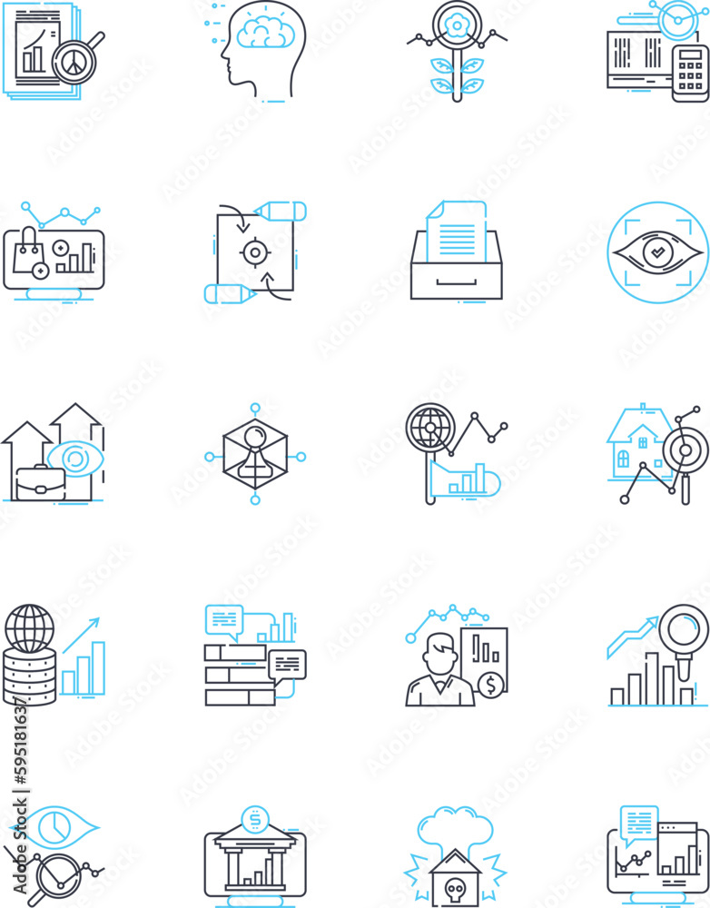 Data Interpretation Linear Icons Set Analysis Inference Conclusion Insight Understanding