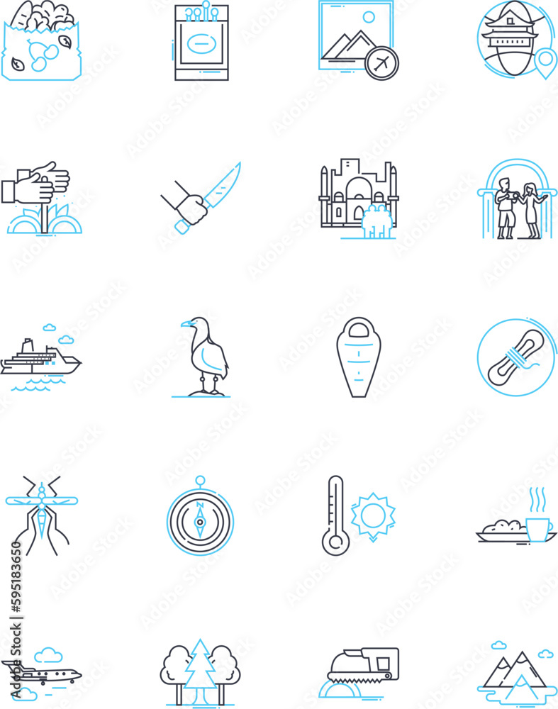 Literary prose linear icons set. Narrative, Dialogue, Symbolism ...