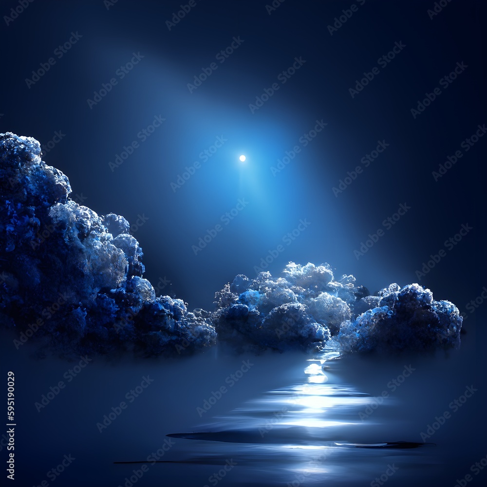 celestial shooting stars blue cloud illuminated tranquility quiet night ...