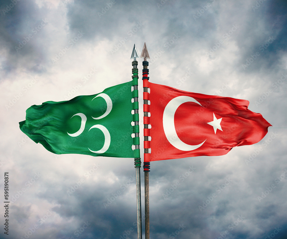 Ottoman State Flag, The Waving Ottoman State Flag is a 3d Visual Design ...