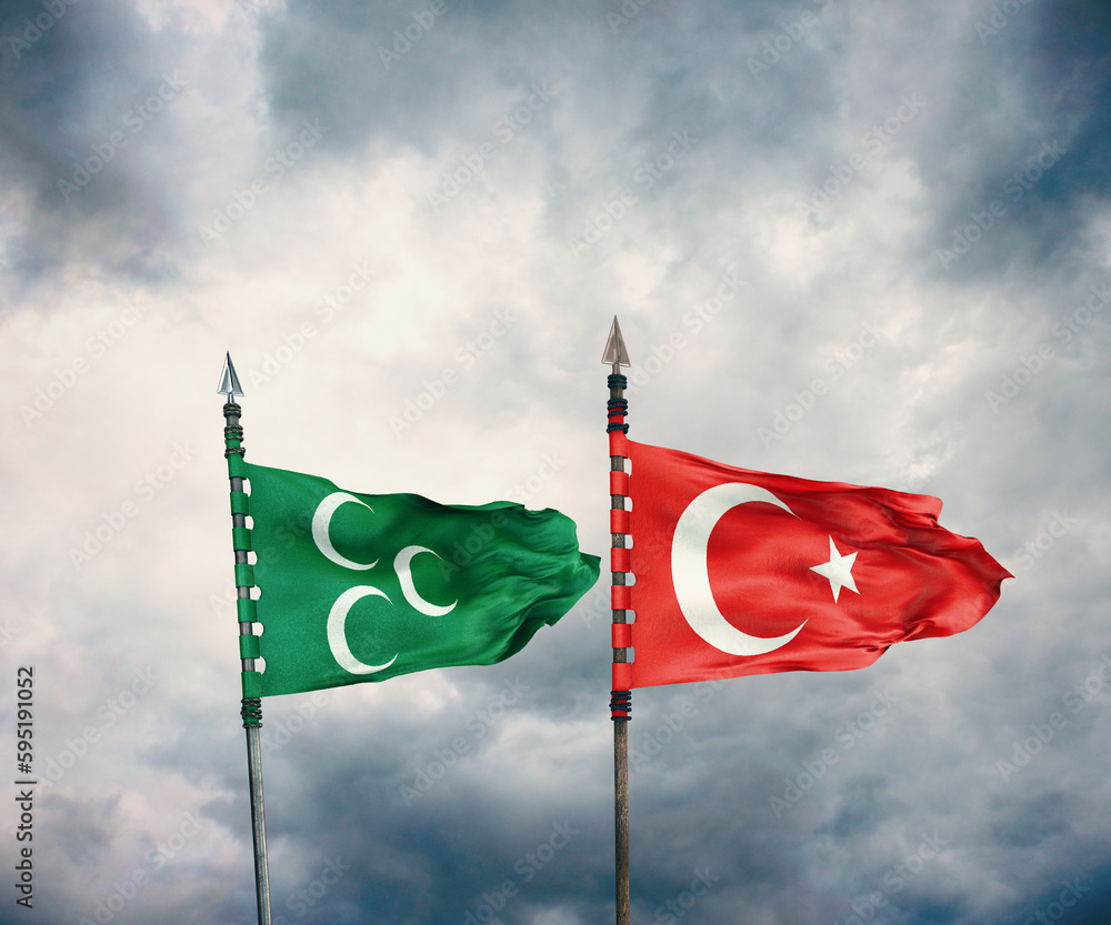Ottoman State Flag, The Waving Ottoman State Flag is a 3d Visual Design ...