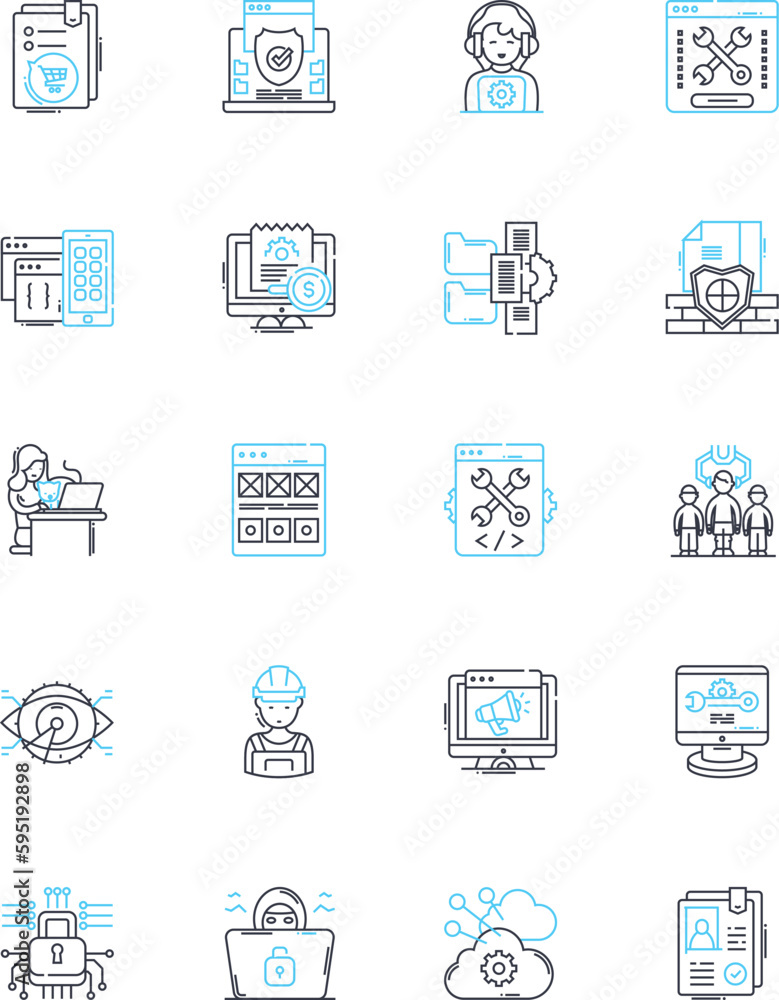 Mobility linear icons set. Transportation, Movement, Transit, Travel ...