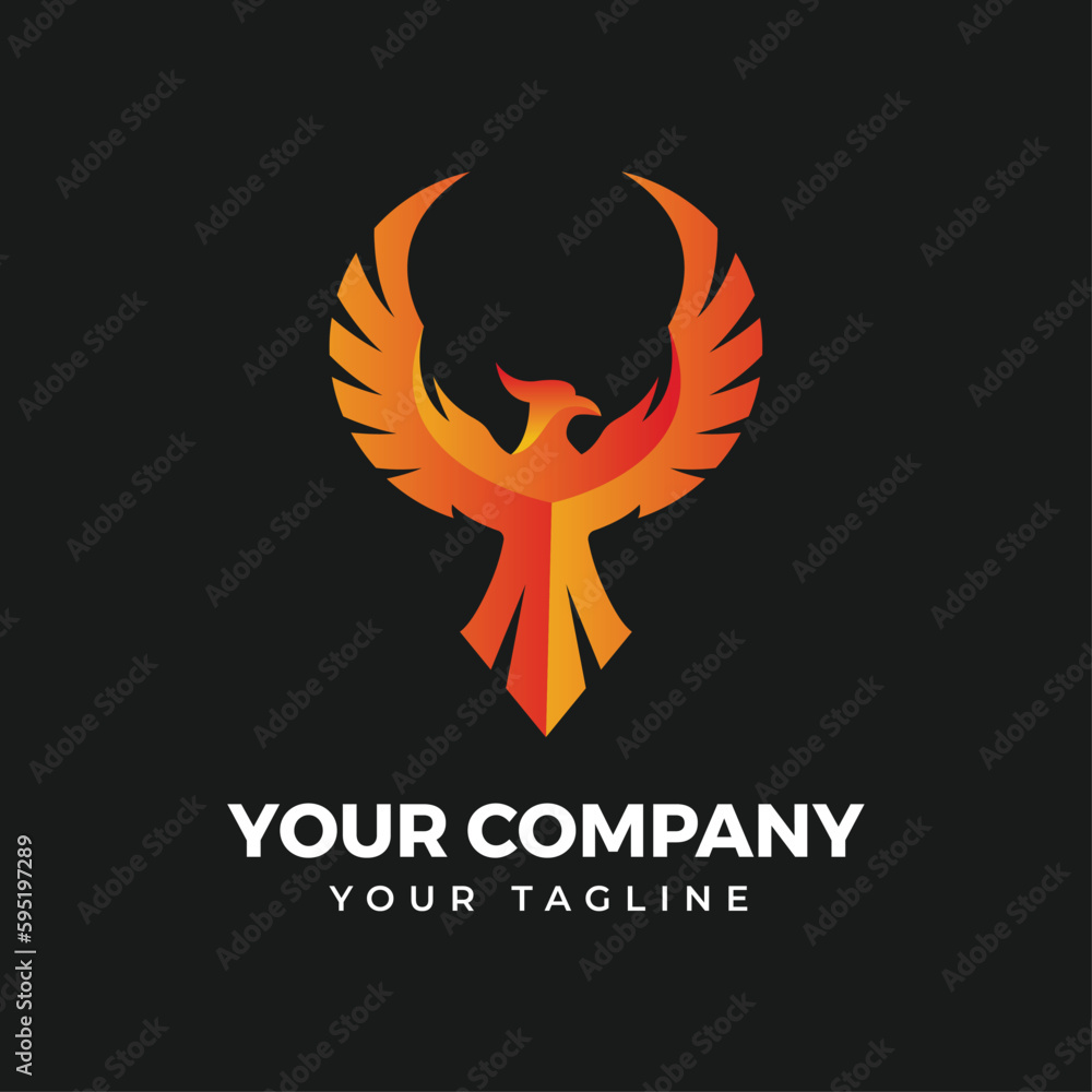 Phoenix Logo Design Stock Vector | Adobe Stock