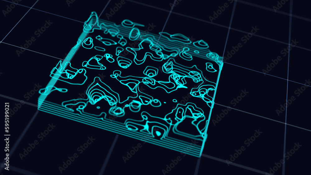 Earthquake activity analyzing digital display tectonic plate areas ...