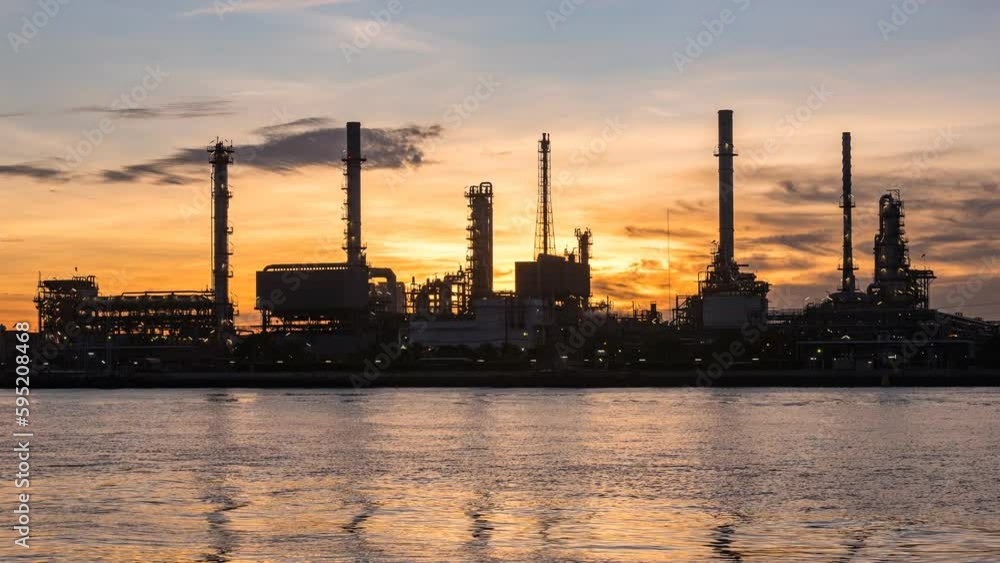 Oil refinery plant from industry zone, Aerial view oil and gas ...
