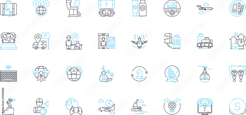 Artificial intelligence linear icons set. Machine learning, Robotics ... Artificial intelligence linear icons set. Machine learning, Robotics ...