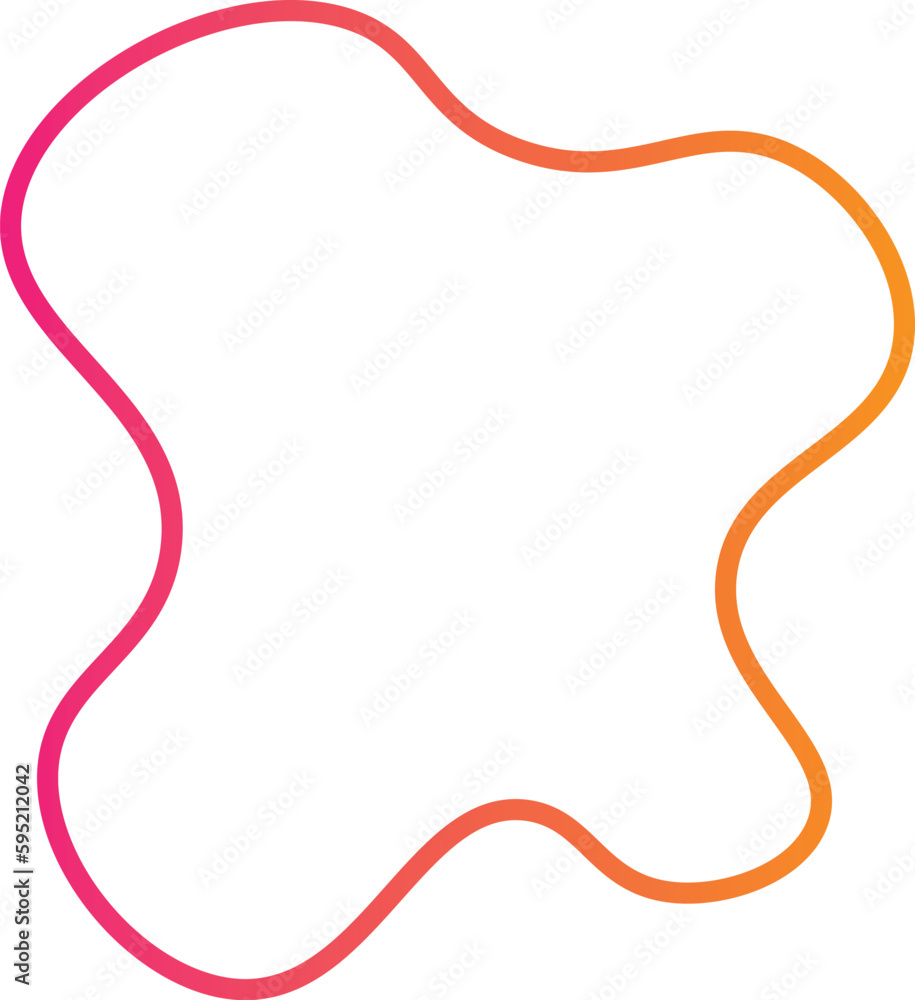 Gradient blob lines shape abstract color with line vector illustration ...