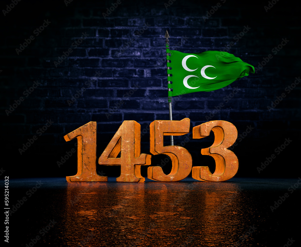 1453, Ottoman State Flag, The Waving Ottoman State Flag is a 3d Visual ...