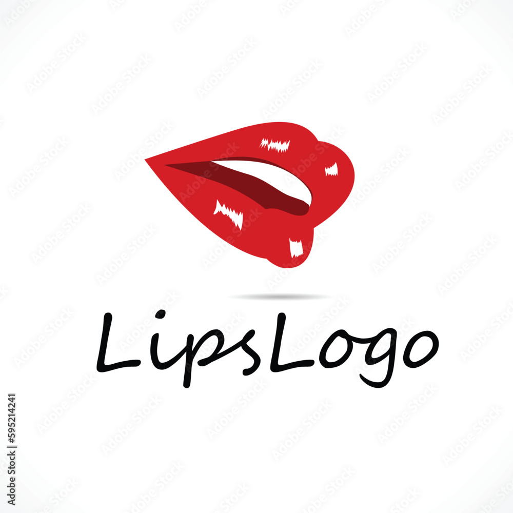 Lips Logo Design Stock Vector | Adobe Stock