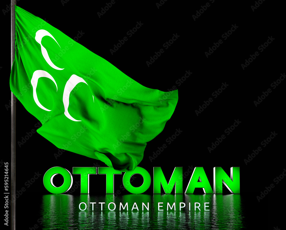 Ottoman State Flag, The Waving Ottoman State Flag is a 3d Visual Design ...