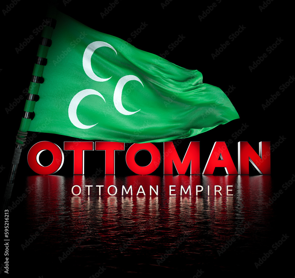 Ottoman State Flag, The Waving Ottoman State Flag is a 3d Visual Design ...