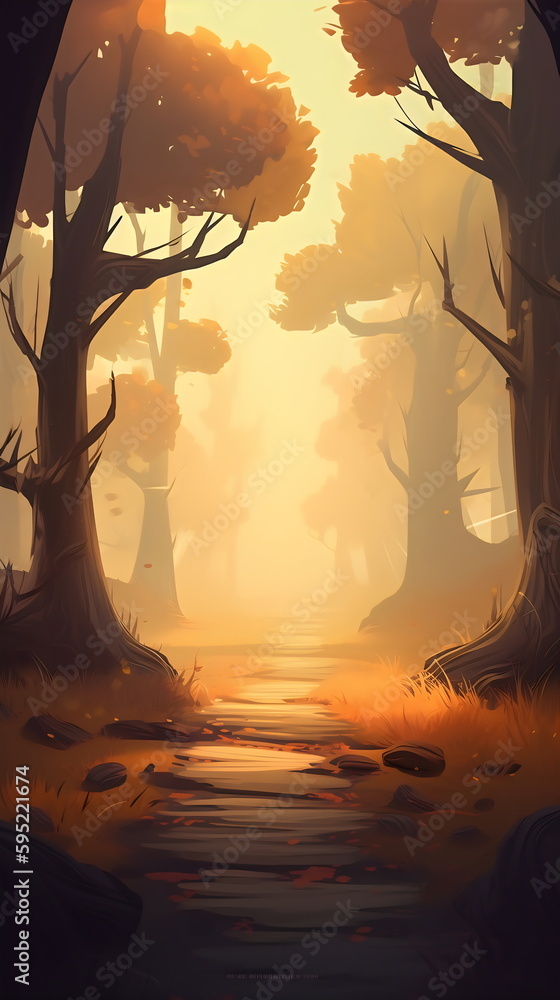 2D background environment for a mobile game. A high quality vertical ...