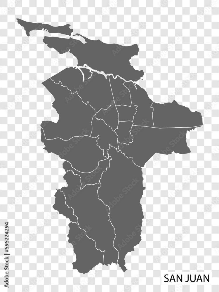 High Quality map of San Juan is a capital of Puerto Rico , with borders ...