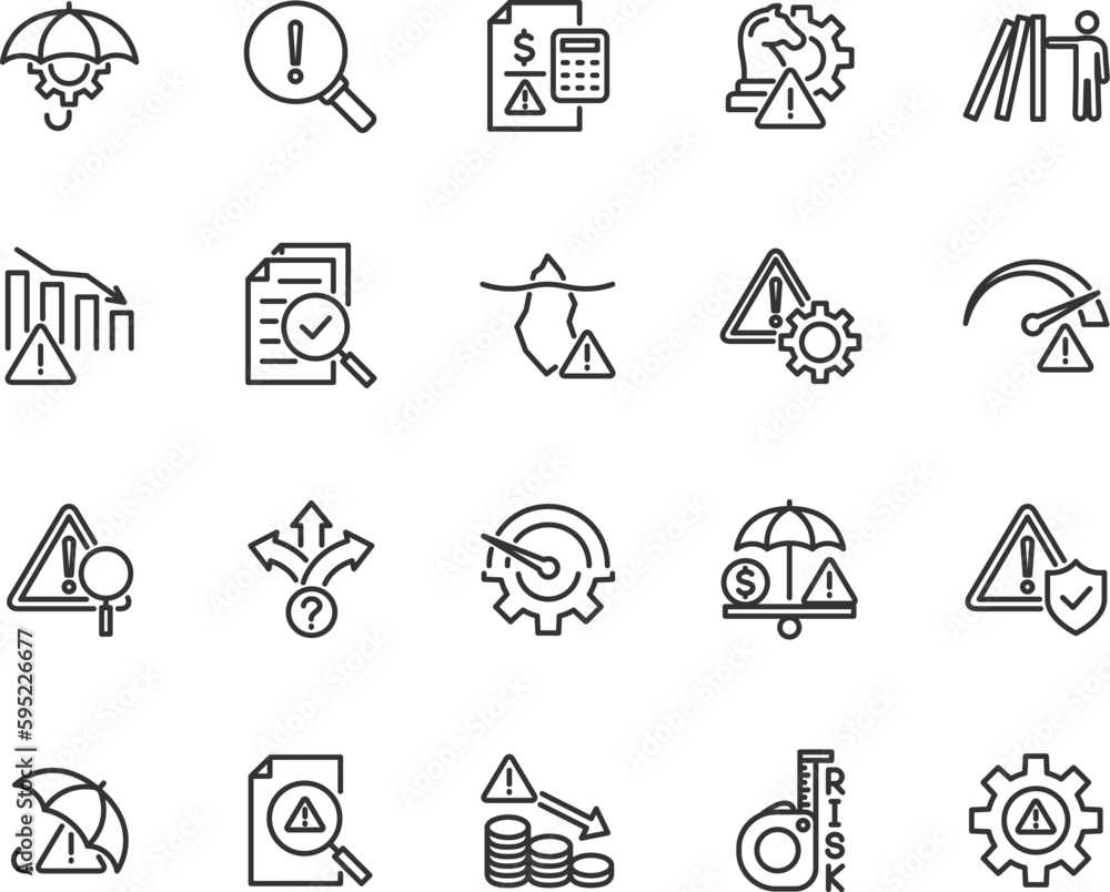 Vector set of risk management line icons. Contains icons risk analysis ... Vector set of risk management line icons. Contains icons risk analysis ...