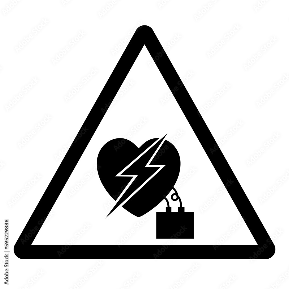 Warning Electrical Interferance To Pacemaker Symbol Sign, Vector ...