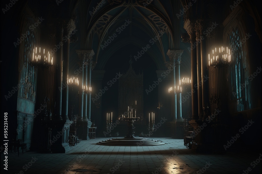 A dark fantasy gothic castle, The kingdom of Orgund in a chaotic, dark ...