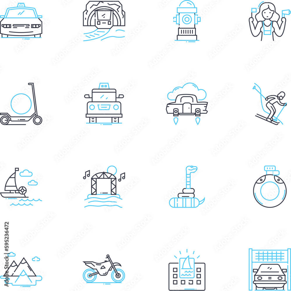 Rapid transit linear icons set. Subway, Train, Metro, Transit, Rail ...