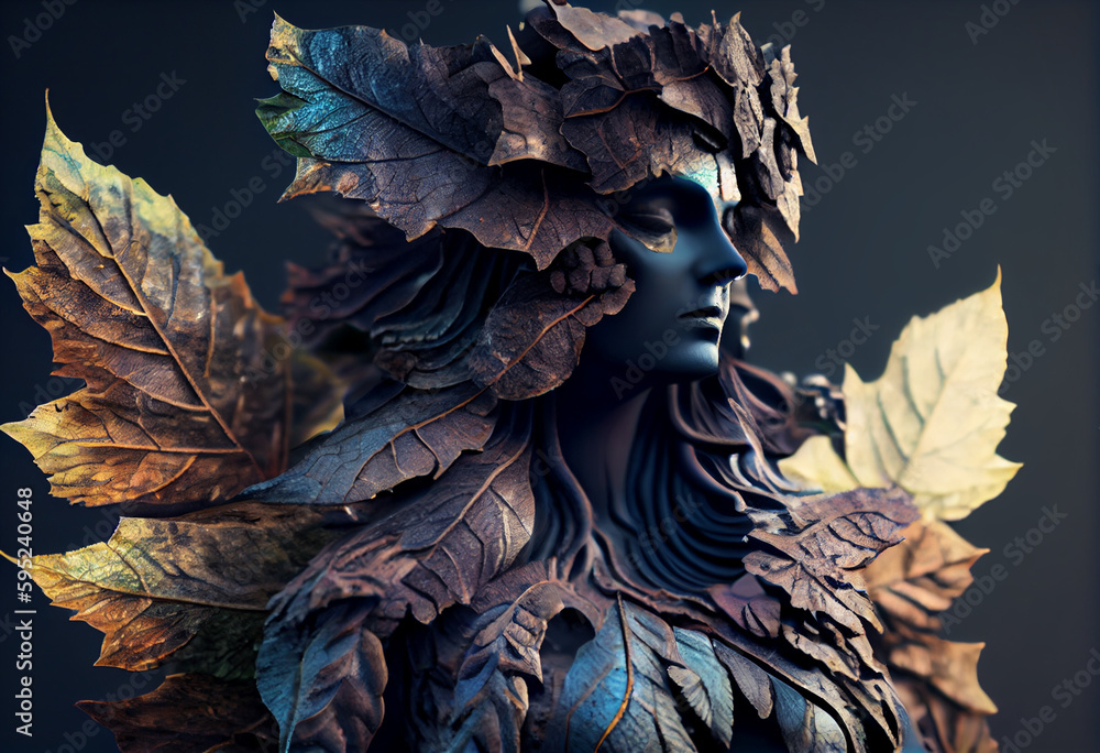 Beautiful abstract, Angel on autumn leaves background. Generative AI ...