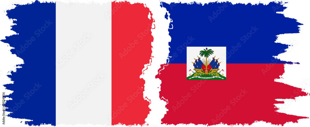Haiti and France grunge flags connection vector Stock Vector | Adobe Stock