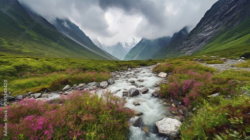 Flower Valley India's National Park. A verdant valley filled with ...