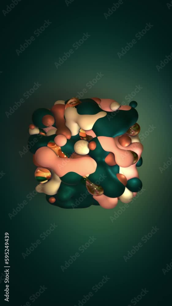 Abstract 3D blobs loop. On- trend modern motion design. Morphing fluid ...