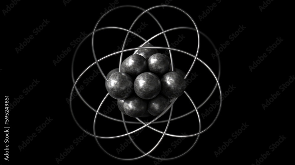 Minimalist Atom Background: Simple Black and White Image with Space for ...