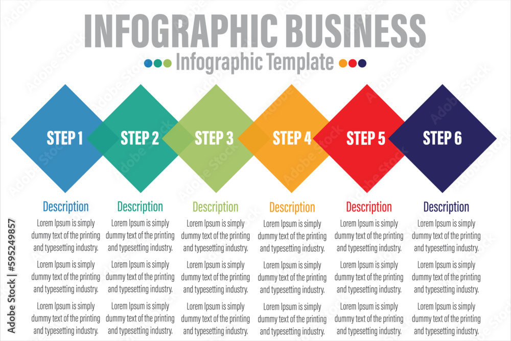 Vector Infographic design with 6 options or 6 steps. process diagram ...