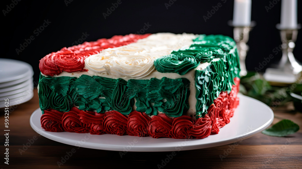 Mexican Flag Cake, A patriotic cake decorated with the colors of the ...