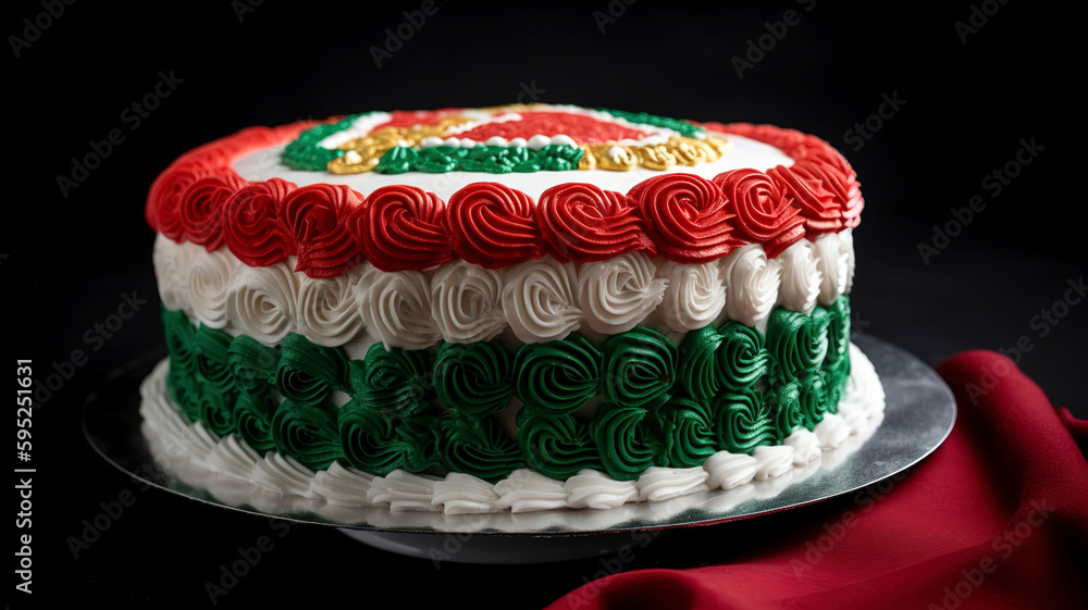 Mexican Flag Cake, A patriotic cake decorated with the colors of the ...
