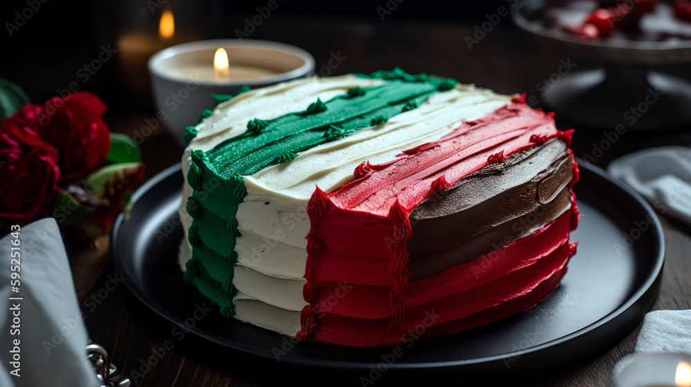 Mexican Flag Cake, A patriotic cake decorated with the colors of the ...
