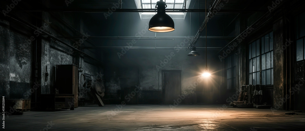 Old industrial backdrop with small light sources, rusticcore. Stock ...