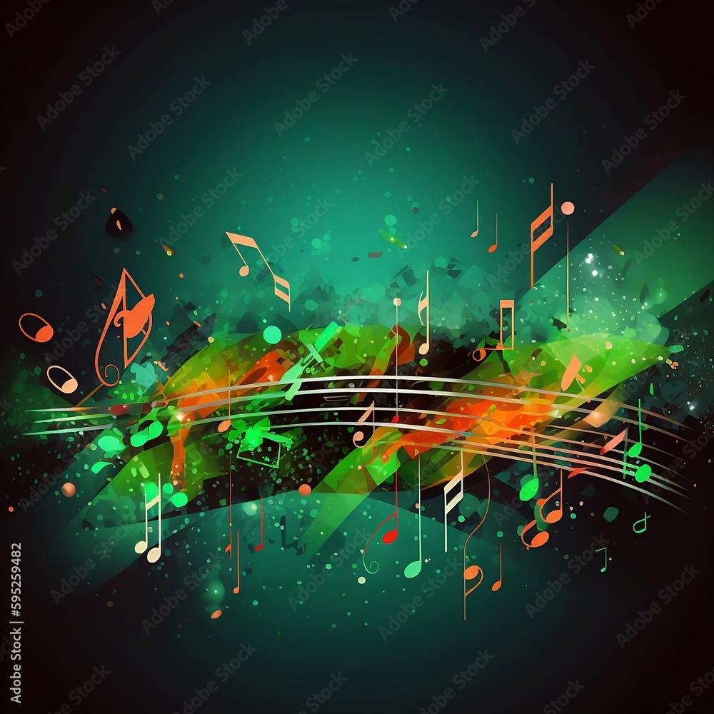Abstract music background with notes and lines. Vector illustration ...