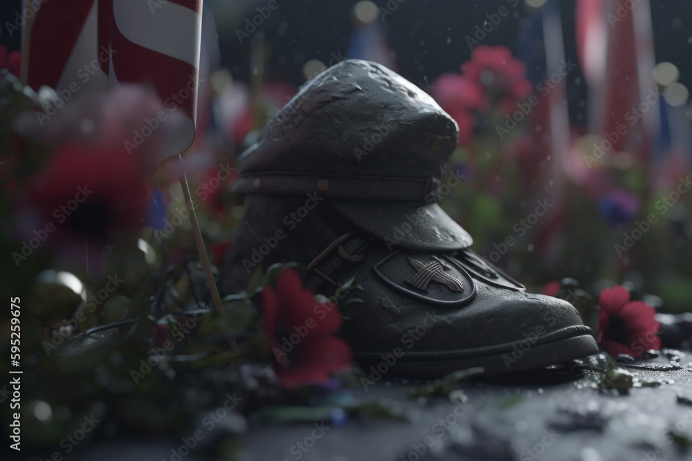 boots Remembering the Fallen Memorial Day Tribute, Generative AI Stock ...