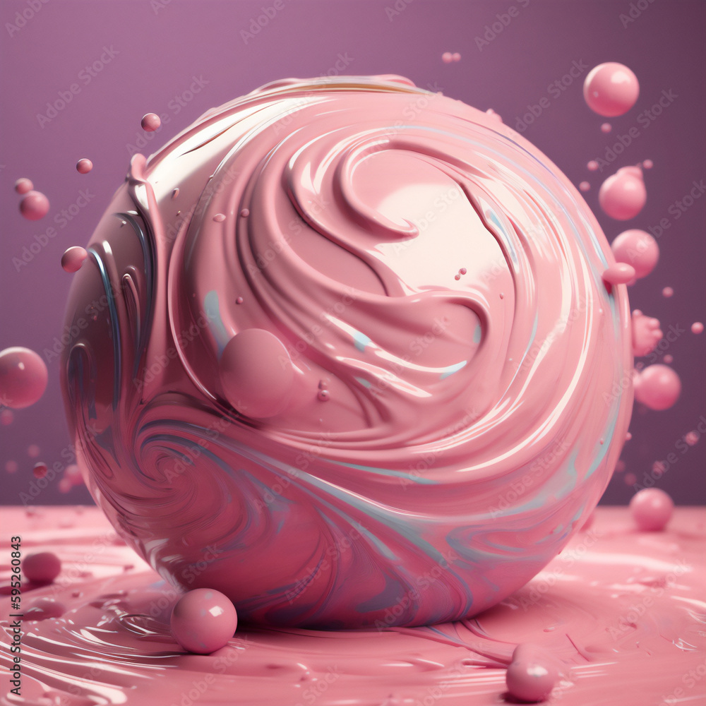 pink liquid ball, iphotorealistic representation, rendered in cinema4d ...