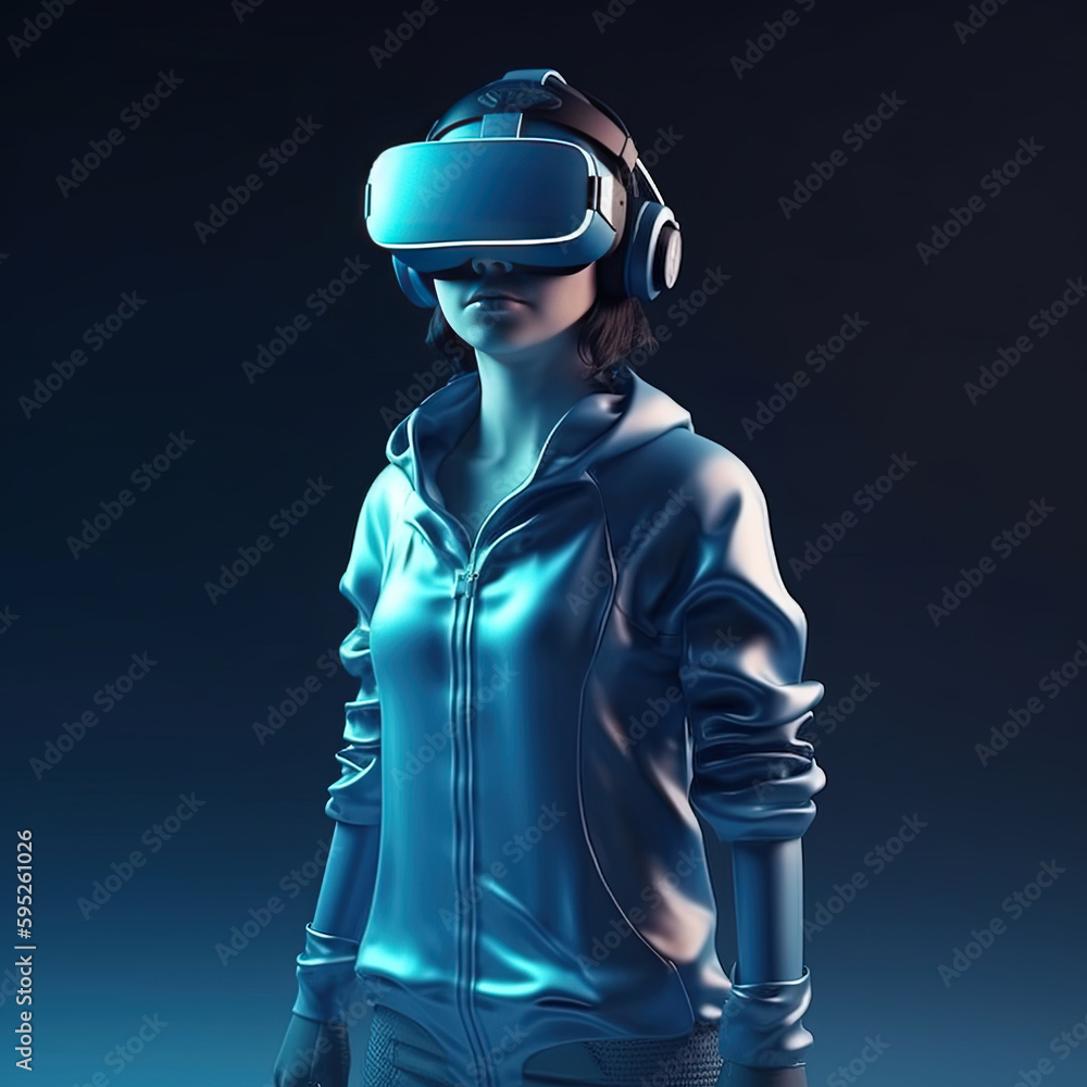 Metaverse technology concept, 3d avatar using virtual reality headset ...