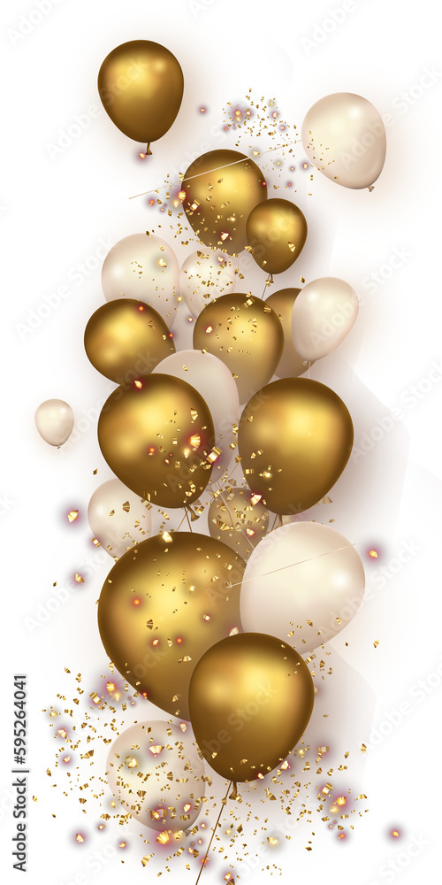 Golden and Cream color Vector Balloons Decoration in the concept of ...