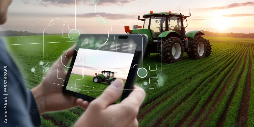Dynamic IoT agriculture concept: agronomist using AI software to ...