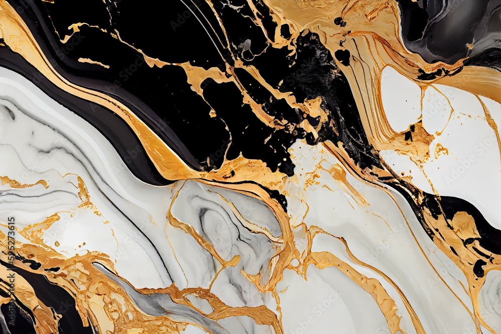 Luxury black and gold marble stone texture background. Liquid ...