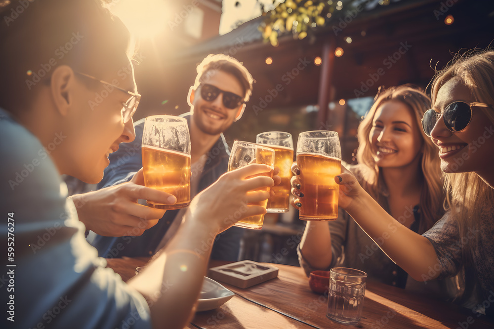 A group of beer enthusiasts gather at their favorite local brewery ...