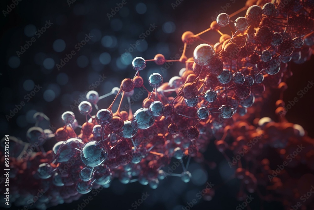 Scientific illustration of molecular structure for genetic engineering ...