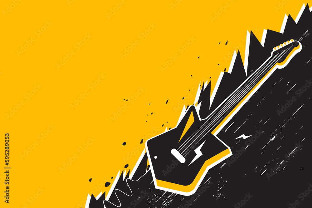 Vetor de Vector illustration of rock music background design template ...