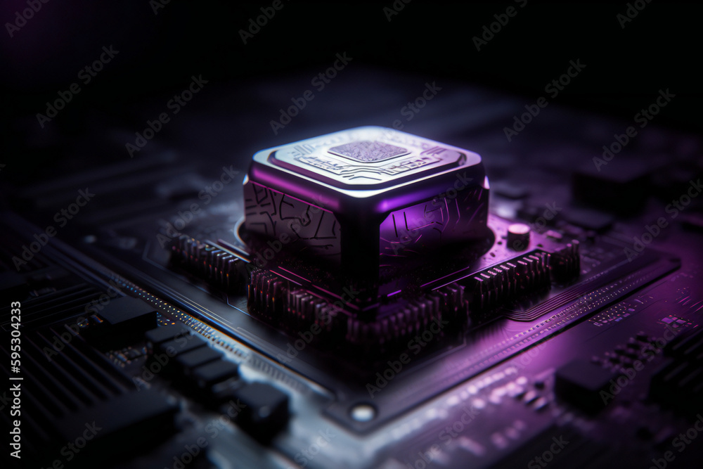 AI computer processor takes shape in a realistic 3D modeling, with a ...