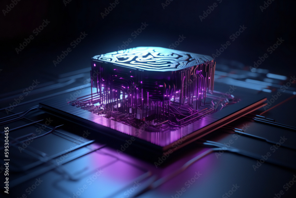 Brain-shaped AI computer processor showcases the futuristic and ...